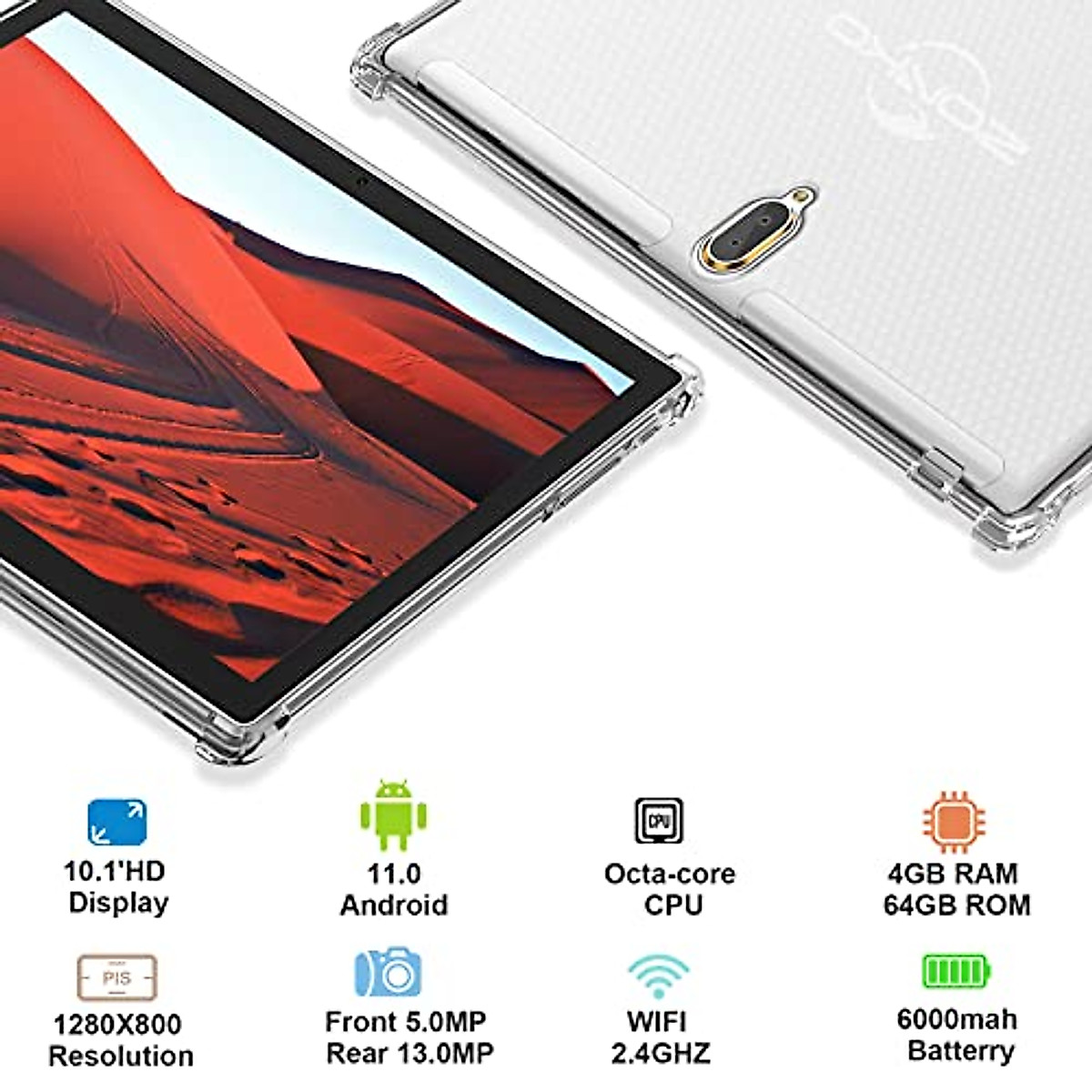 ZONKO Tablet 10 inch 2 in 1 4G Phone Tablet with Dual Sim Slot, 4GB+64GB Storage(Support 512GB Expand), Octa-Core Processor,13MP Camera, WiFi Android Tablet with Keyboard Mouse Stylus(Gray) 1