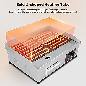 GCCSJ 22" Electric Countertop Griddle Grill Griddle 3000W 110V, Temperature Control Range 122-572 ℉, suitable for restaurants and homes