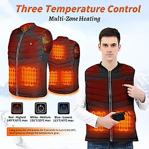 Srivb Heated Vest, USB Charging Heating Vest for Men Women Washable Body Warmer with Battery Pack for Outdoor Camping