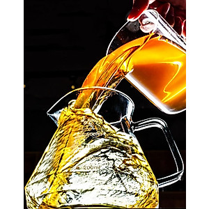 HYAXGM Pour Over Coffee Maker Set，20oz/600ml Pour Over Coffee Dripper & Glass Lid，Metal Dripper Stand and 100 Count Paper Coffee Filters，4 in 1 Set for Home or Office