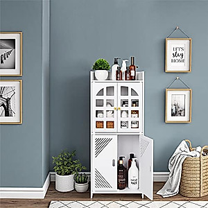Bathroom Storage Cabinet,Home Furniture Floor Standing Cabinet,Toilet Side Paper Holder,PVC Home Organizers,Utility Storage Cabinet for Living Room, Bedroom, Kitchen, White