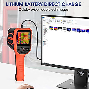 Thermal Imaging Camera, 206x156 IR (32000 Pixels) Resolution Handheld Thermal Imager, Rechargeable Infrared Camera Detector Gun w/3.5 Inch HD Screen & 6G Micro SD Card,Temper Measure Range -20°C~330°C