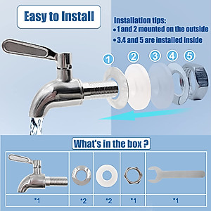 Replacement Stainless Steel Spigot for Berkey Big, Travel, Royal Gravity-fed Water Filter System, and other Gravity Filter Tank (Stainless Steel Spigot)
