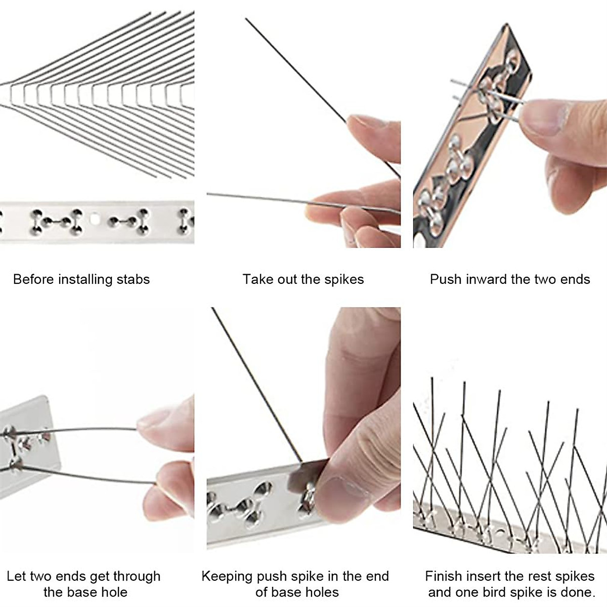Yeasing Bird Spike for Pigeons 5Pack Bird Spikes 25cm Fence Animal Deterrent Bird Repellent Set Pigeon Spikes Long Seagull Cat Intruder Deterrents for Roofs and Windows, Sliver