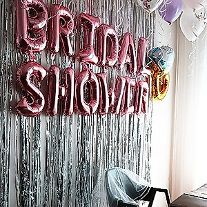 3 Pack Silvery Foil Fringe Backdrop Curtains，3.3 ft x 8.2 ft Silvery Door Streamers ，Silvery Gold foil Fringe Curtain Backdrop,for Photo Background Party Decorations, Graduation Decorations