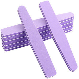 20Pcs Nail Block Buffer Files Sponge Washable Double Sided 100/180 Sanding Buffing File(Purple)