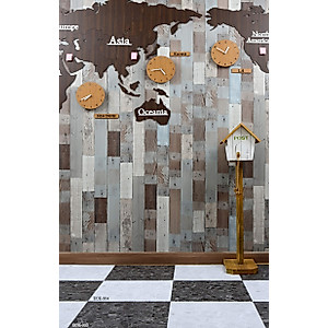 ROSEROSA Peel and Stick Engineered PVC Tiles Marble Granite Pattern Durable Vinyl Flooring (ECK-303 : Square 4 Tiles)