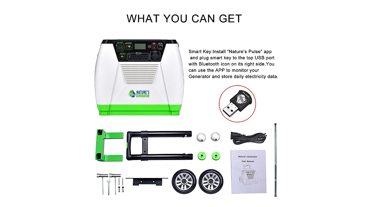 Nature's Generator with Cart - 1800W Solar & Wind Power Generator