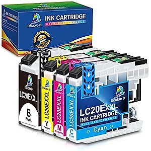 DOUBLE D Compatible LC20E Ink Cartridges Replacement for Brother LC20E LC-20E XXL for Brother MFC-J985DW J775DW J5920DW J985DWXL Printer (1BK+1C+1M+1Y) 4 Pack