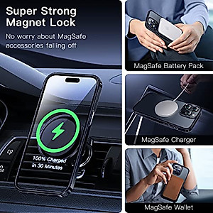 Alphex Official Color Match for iPhone 14 Pro Case, Compatible with MagSafe, 8FT Military Grade Shockproof Matte Slim Phone Cover Women Men 6.1 inch,Space Black