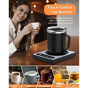 Maestri House Coffee Mug Warmer with Cup for Desk, Electric Mug Warmer with 9 Temperature Settings & 1-12 Hour Timer, Portable Beverage Warmer for Home and Office - Ideal Gift for Coffee Lovers