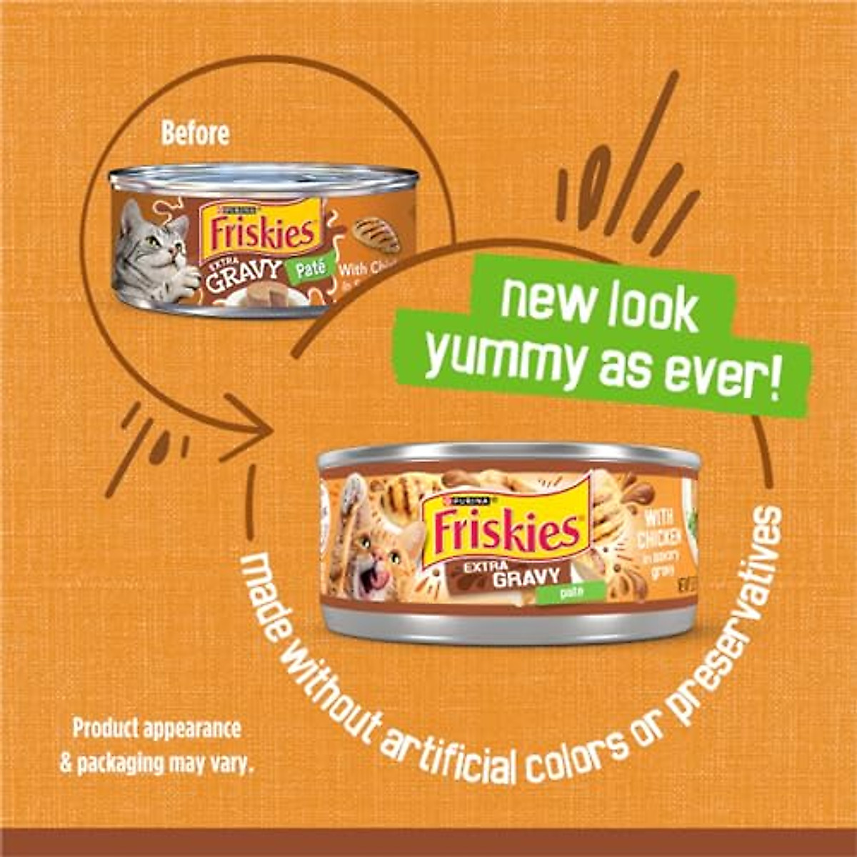 Purina Friskies Gravy Pate, Wet Cat Food Extra Gravy Pate With Chicken in Savory - (Pack of 24) 5.5 oz. Cans