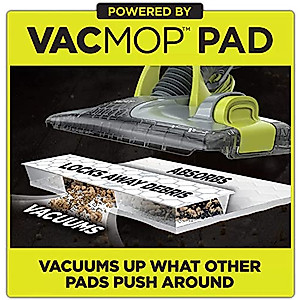 Shark VC205 VACMOP Pro Max Cordless Hard Floor Vacuum Mop with Disposable Pad Cleaning Solution (Renewed), Shark Vc205 -Green / Gray