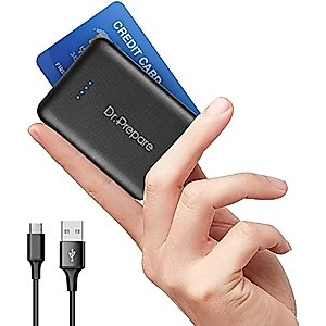 Dr. Prepare 10000mAh Battery Pack Charger Portable, 5V 3A USB C Power Bank with Dual Output, Ultra-Compact External Battery Pack for Heated Vest, Heated Jacket, iPhone and iPad