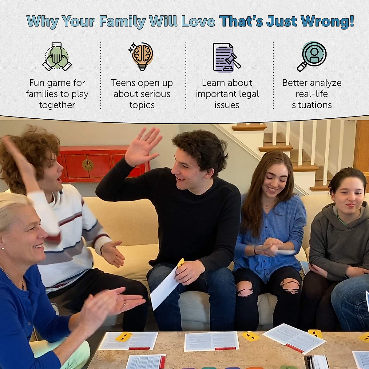 That's Just Wrong! A Family Game About Right and Wrong - Solve Real Law Cases Together - Ages 14+