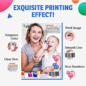 Topkolor Higher Yield 245XL 246XL Remanufactured Ink Cartridge Replacement for Canon 245 and 246 for Pixma MG2522 MG2420 MX490 IP2820 MG2920 MG2922 MG2924 MG2520 MX492 Printer (1 Black 1 Tri-Color)