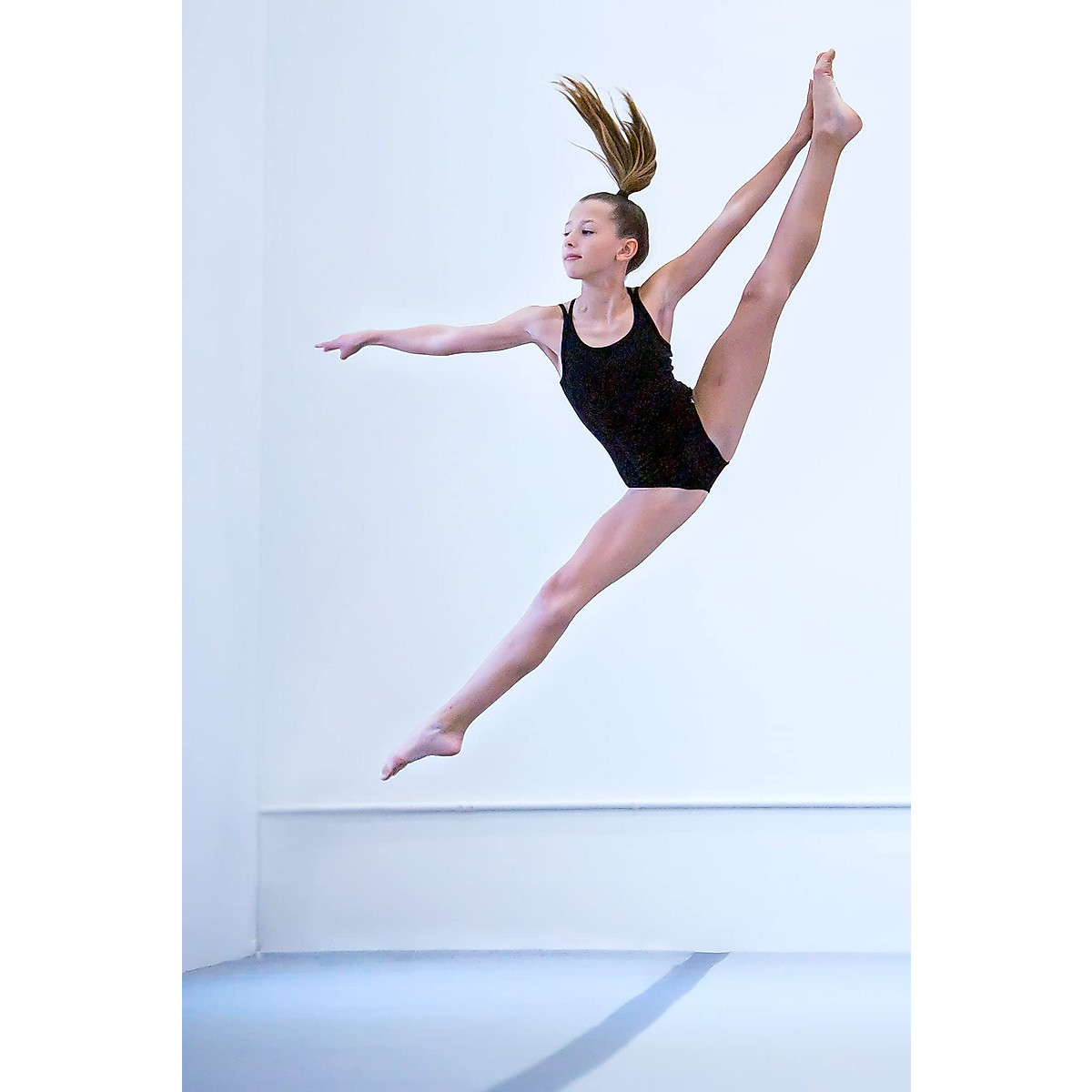 Destira Gymnastics Leotard for Girls, Black Simplicity Cami, Super Soft Fabric Athletic Wear Leotards for Women and Girls, Gymnastics, Dance, Cheer, Yoga, and More, Child Large (10)