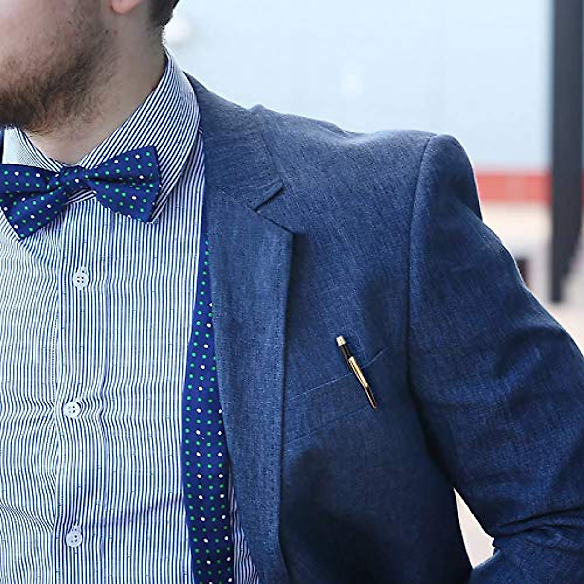 Cambond Black Pens, Ballpoint Pen Bulk Black Ink 1.0 mm Medium Point Smooth Writing Black and Gold Pens for Men Women Police Uniform Office Business, 10 Pack (Black)