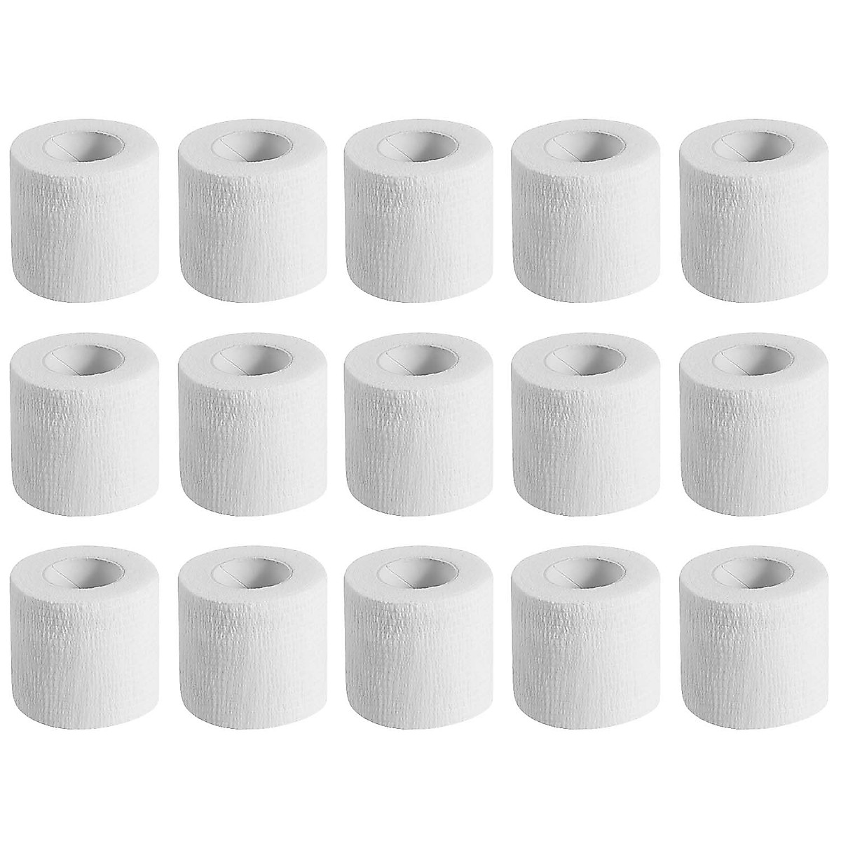 KISEER 15 Pack 2 Inch x 5 Yards White Self Adhesive Bandage Breathable Cohesive Bandage Wrap Rolls Elastic Self-Adherent Tape for Stretch Athletic, Sports, Wrist, Ankle
