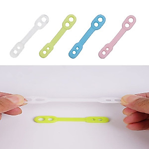 UtySty 20 Pack Clothes Hangers Non Slip Rubber Grips Fixing Strap Band Windproof Hooks Clip Anti-Slip Off Fixed Buckle Anti-Drop Silicone Strips Hanger Fixation for Outdoor Indoor