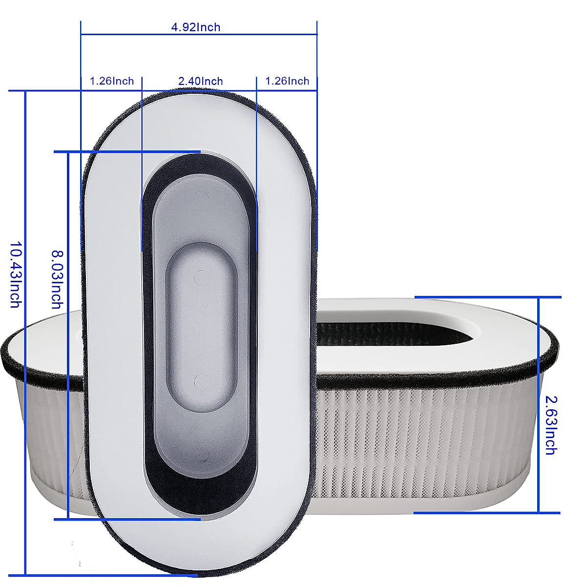 RP-AP068 Replacement Filter Compatible with RENPHO Compact Air Purifier RP-AP068 RP-AP068W RP-AP068B RP-AP068-F2 Filter, 3-in-1 H13 Grade True Air Purifier HEPA Replacement Filter, 2 Pack