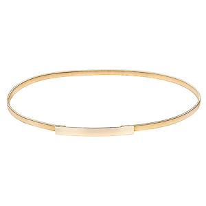 Women Metal Skinny Waist Belt with Closure Hook Size M Gold CL633