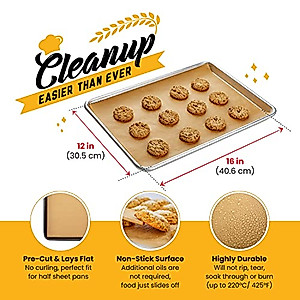 Parchment Paper Baking Sheets by Baker's Signature | Precut Non-Stick & Unbleached - Will Not Curl or Burn - Non-Toxic & Comes in Convenient Packaging - 12x16 Inch Pack of 120