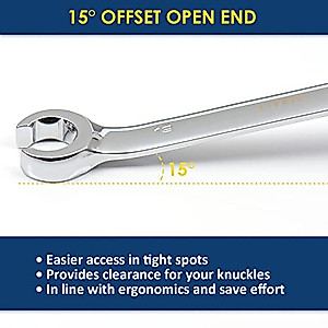 YIYEIE Flare Nut Wrench Set, Metric 5-Piece, Brake Line Wrench Set 9, 10, 11, 12, 13, 14, 15, 17, 19, 21 mm, CR-V Steel, with Roll-up Pouch