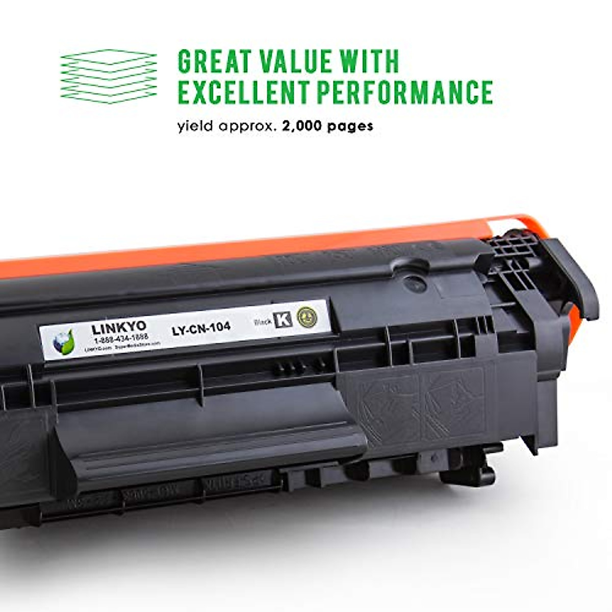 LINKYO Compatible Toner Cartridge Replacement for Canon 104 (Black)