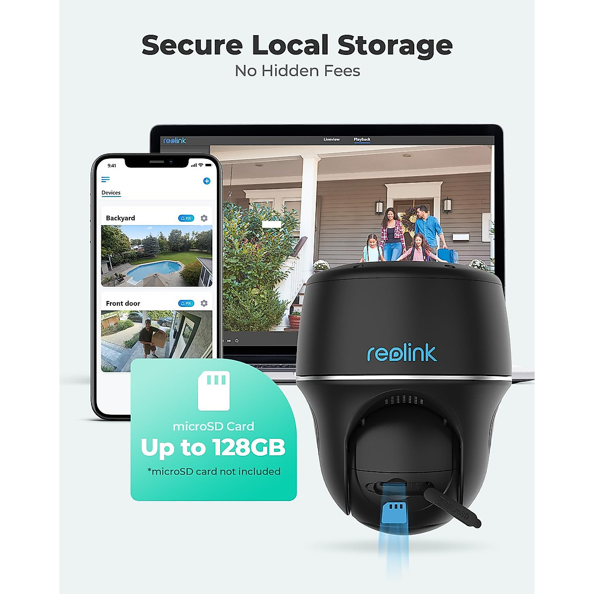 REOLINK Security Camera Outdoor Wireless, Argus PT 5MP+Solar Panel with 360° Pan-Tilt View, 2K Night Vision, 2.4/5Ghz WiFi, Solar Security Camera with Person/Vehicle Detection, Two-Way Audio, Black