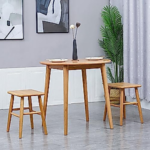 Cttasty Dining Table, Solid Wood Small Modern Round Dining Room Table with Oak Finish for 2, Small Dining Table 31.5 L x 31.5 W x 29.5 H in Inches (Natural)