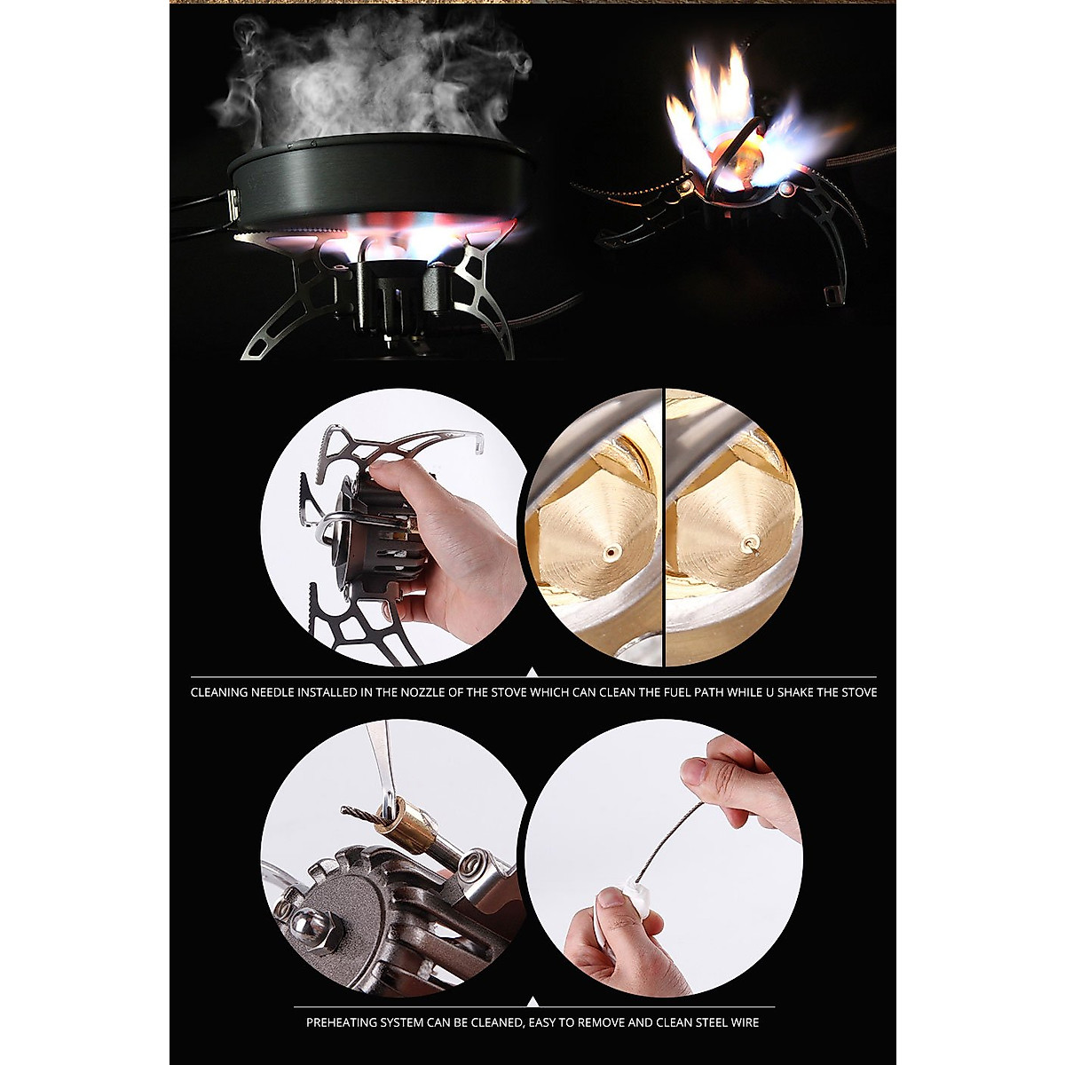 APG Portable Camping Stove Oil/Gas Multi-Use Gasoline Stove 1000ml Picnic Cooker Hiking Equipment