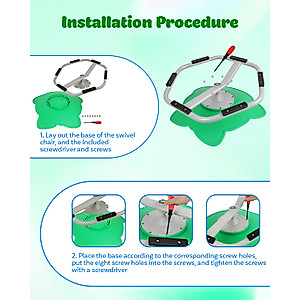 FAHKNS Autism Sensory Spinning Chair, Green Elephant Kids Swivel Chair, Sit and Spin Sensory Chair for Toddlers Overcoming Social Phobia Non-Slip Metal Base