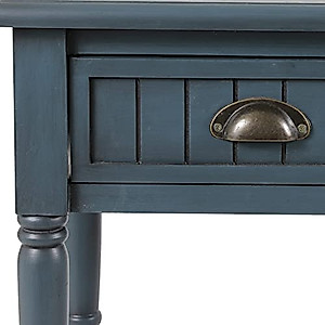 Decor Therapy Bailey Bead Board 1-Drawer Accent Table, Antique Navy