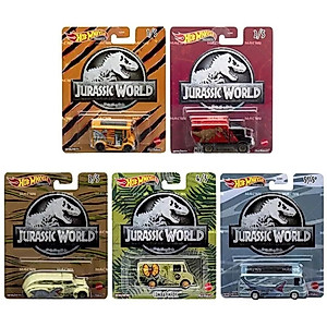 Hot Wheels Jurassic World 2022 Premium Pop Culture Complete 5 Car Diecast Set DLB45-946Q Release