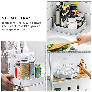 Hemoton 1pc Plastic Storage Dresser Seasoning Organizer for Cabinet Turntable Cake Stand Storage Rack Rotating Rack Spices Vanity Desk Rotating Spice Rack to Rotate White Food Single Layer