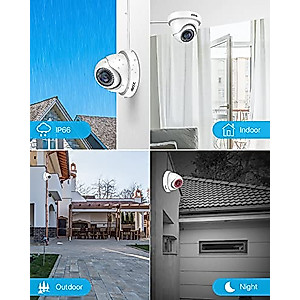 ZOSI 4 Pack 2.0MP HD 1080P Security Cameras Kit TVI/CVI/AHD Indoor Outdoor 80ft Day Night Vision CCTV Dome Home Cameras For 720P/1080N/1080P/5MP/4K HD-TVI AHD CVI Analog DVR Systems(White)
