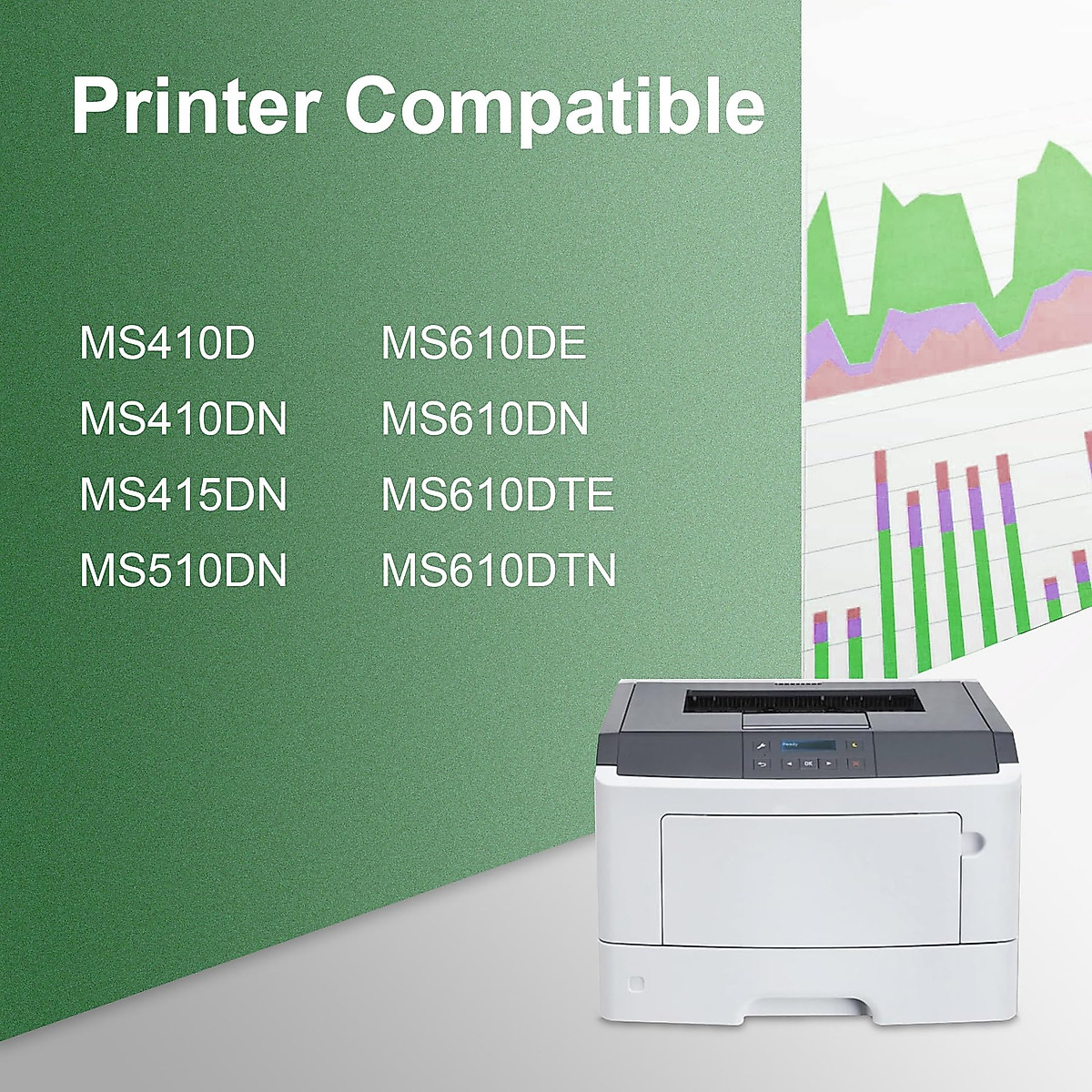 50F1X00 Extra High Yield Toner Cartridge (1-Pack, Black) - Lovn Compatible 501X 50F1X00 Toner Cartridge (10,500 Pages) Replacement for Lexmark MS410dn MS510dn MS610dn MS610dte MS610dtn MS415dn Printer