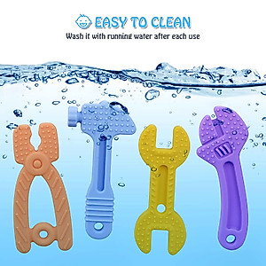 sungwoo Teething Toys for Babies 0-6 Months 6-12 Months, 4 Pack Food Grade, 100% Non-Toxic and BPA Free Silicone Teether for Infant, Chew Toys for Newborn Boy Girl Sucking and Biting