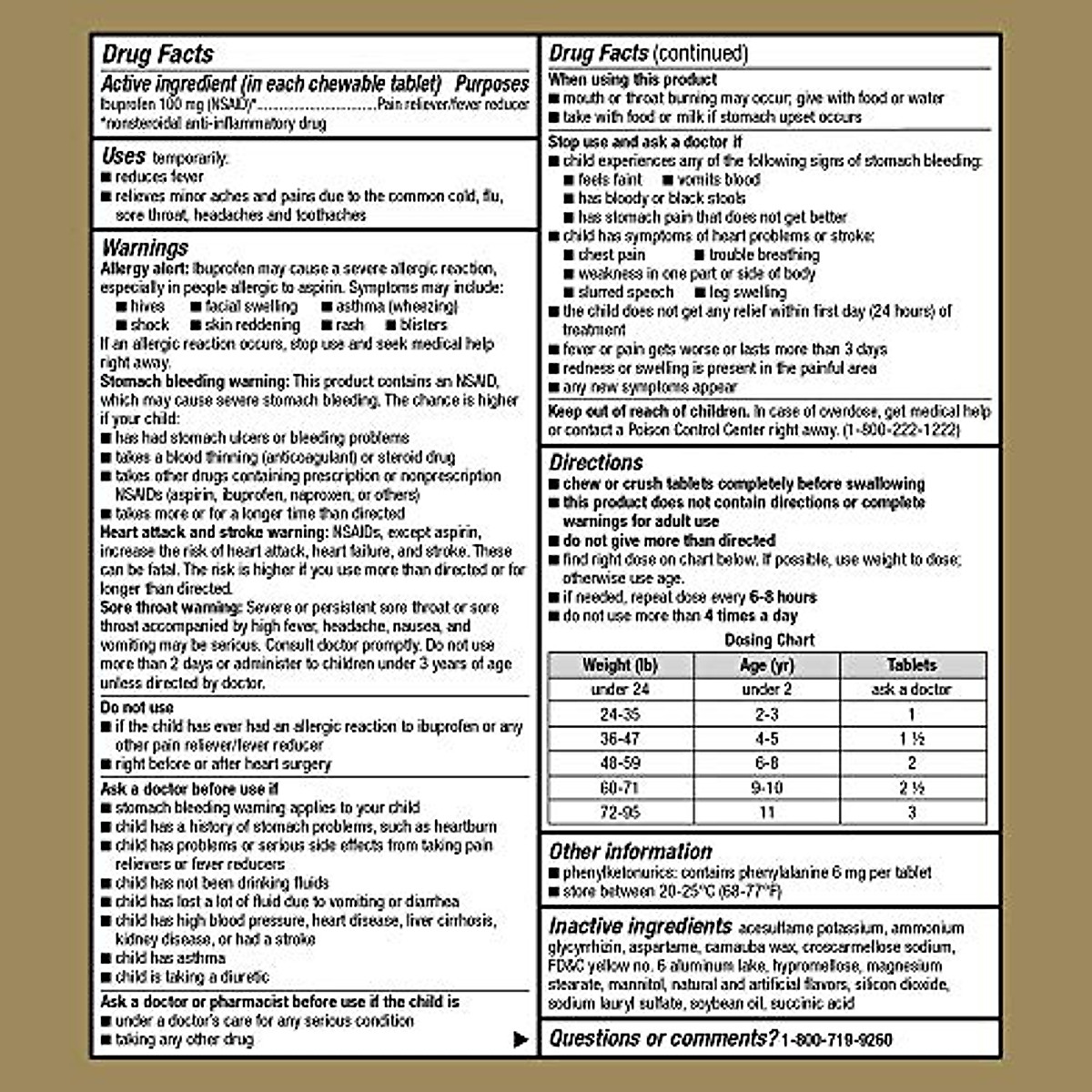 GoodSense Children's Ibuprofen Chewable Tablets, 100 mg, Orange Flavor, Pain Reliever and Fever Reducer, 24 Count