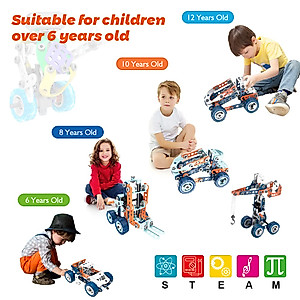 COMIN Educational Toys Building Sets STEM Learning Kit, 12 in 1 Engineering Toys Creative Set 152 Pieces for Boys/Girls/Birthday/Christmas/Holiday Age 5 6 7 8 9+ Years Old