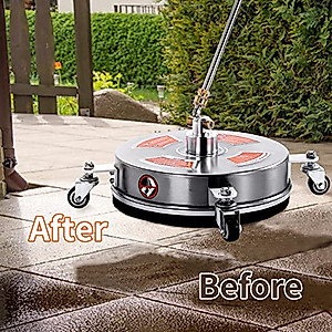 M MINGLE 14'' Pressure Washer Surface Cleaner Attachment, Driveway Power Washer Accessory with 2 Extension Wand, 1/4" Quick Connect, 4000 PSI