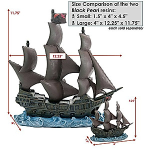 Penn-Plax Officially Licensed Disney Aquarium Ornaments from Pirates of The Caribbean (4.25" Black Pearl)