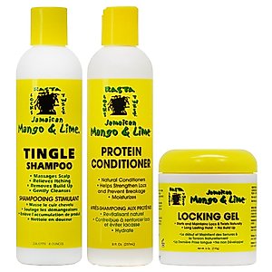 Jamaican Mango & Lime Tingle Shampoo + Protein Conditioner 8 oz + Locking Gel 6 oz Set (12444)