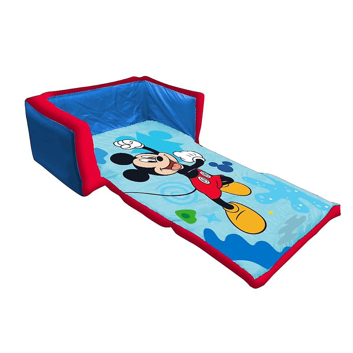 Mickey Mouse Kids Sofa Bed, Children 2-in-1 Flip Open Inflatable Comfy Couch to Lounger, Toddler Nap Mat, Over 4ft Long