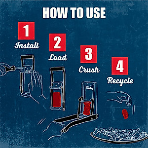 Mckay 16oz Metal Can Crusher, Heavy-Duty Wall-Mounted Smasher for Aluminum Seltzer, Soda, Beer Cans and Bottles for Recycling, Gadgets for Home (American Flag)