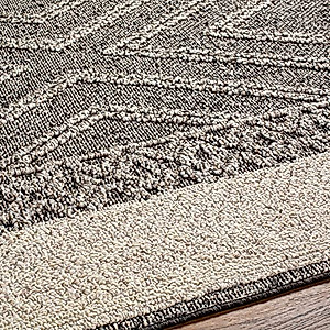 Hauteloom Areli Living Room, Bedroom Patio Outdoor Area Rug - Black, Gray, Beige - 7'10" x 10'