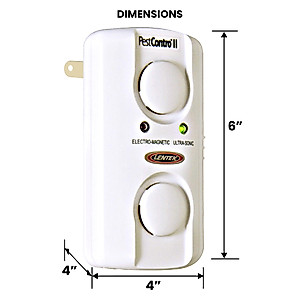 PestContro Ultrasonic Electromagnetic Pest Repeller, Indoor Plug-in Non-Lethal Insect and Rodent Control, Twin Speaker Design, Sweep Sound Technology, Use in Kitchen Cellar Office Garage Shed Attic