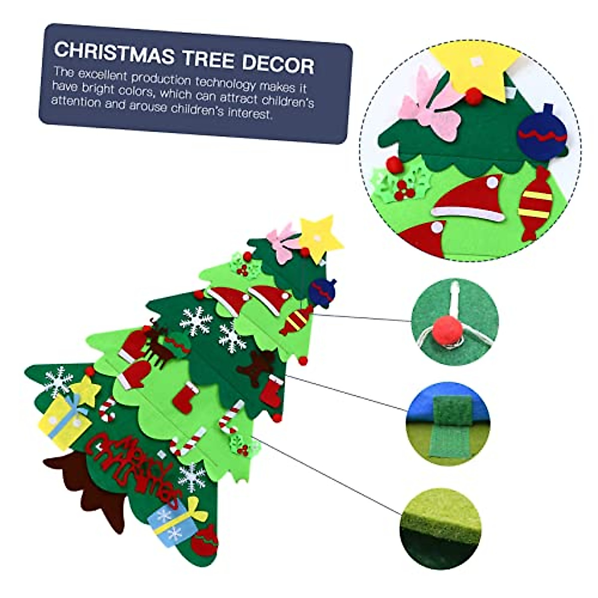 SAFIGLE 1pc DIY Christmas Tree Baby Educational Home Decoration Wall Sticker Decor Baby Christmas Nativity Ornaments for Kids Christmas Tree Hanging Christmas Tree Decor DIY Prop