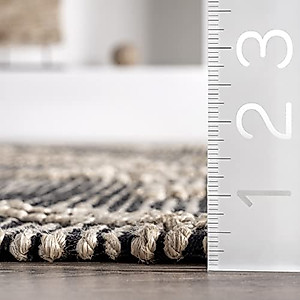 nuLOOM Julianne Moroccan Jute Runner Rug, 2' 6" x 6', Grey